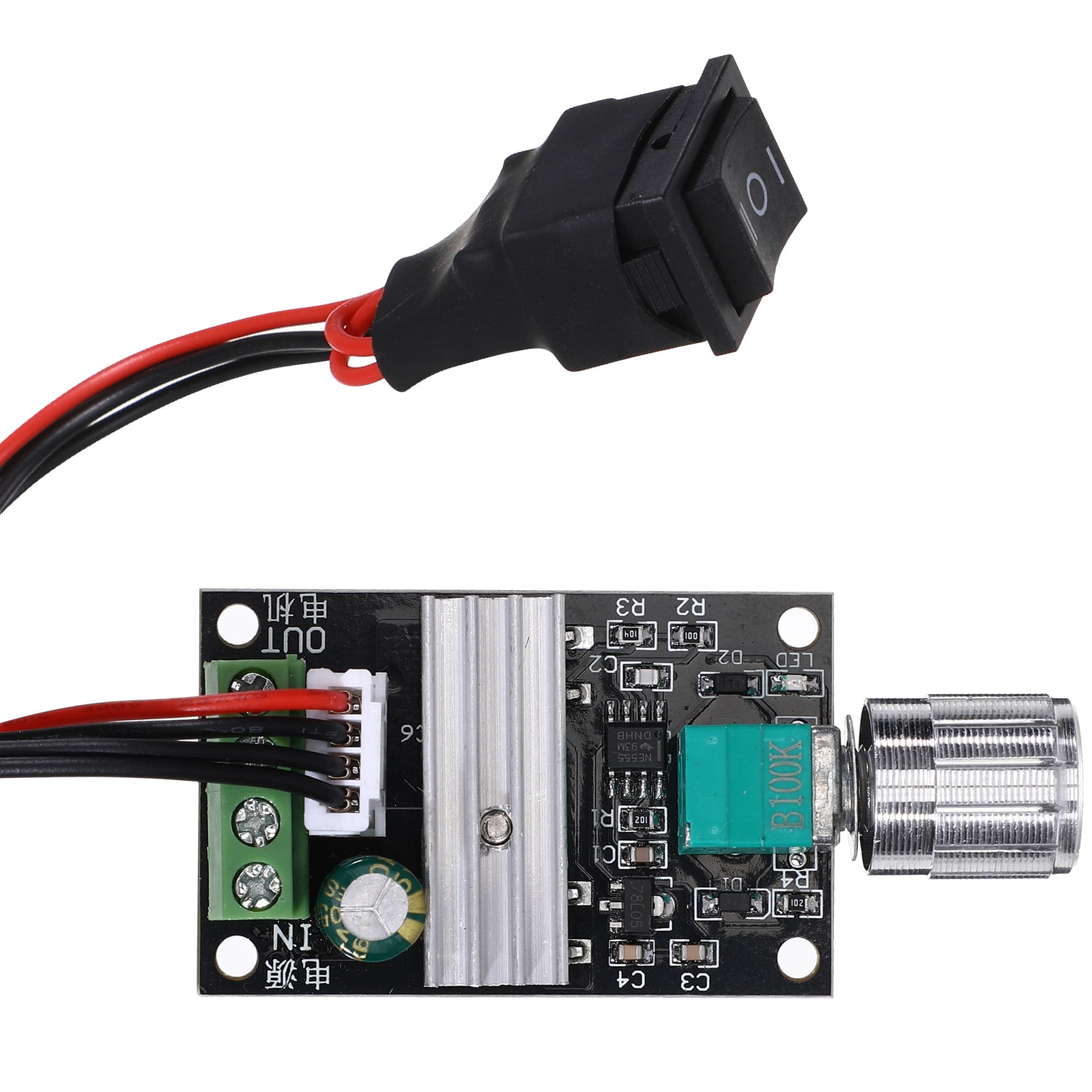 1203BB 6V 12V 24V 3A 80W DC Motor Controller (PWM) Adjustable Reversible Motor Driver Switch ...