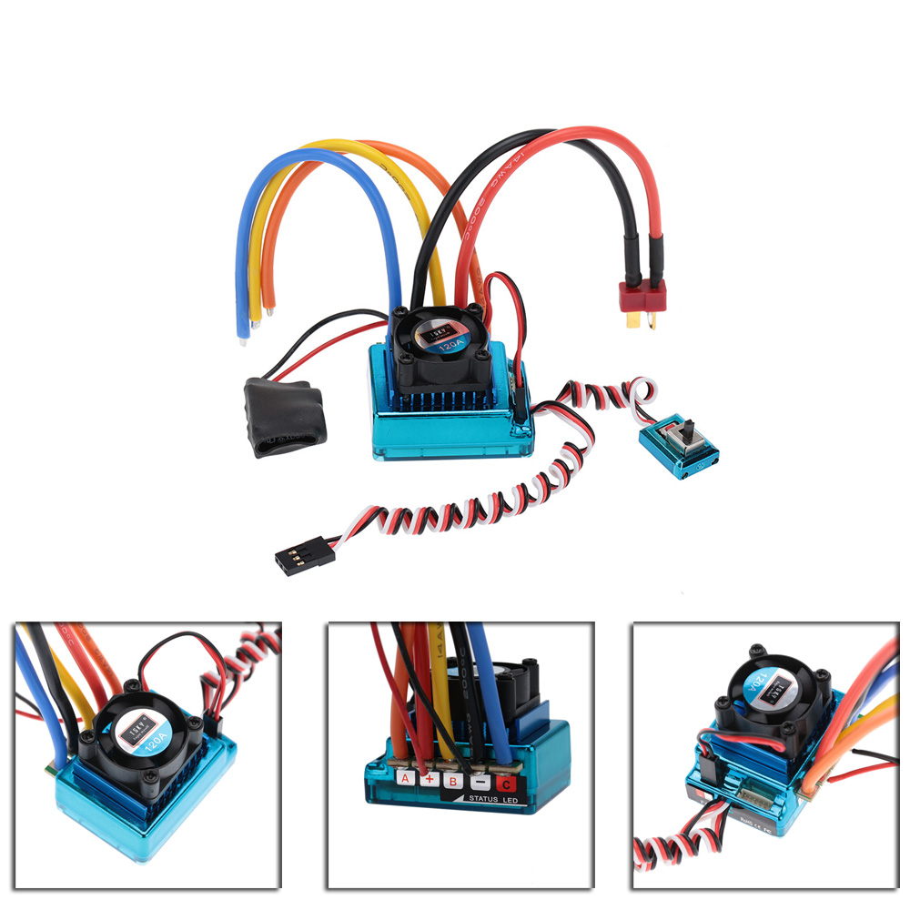 Anself+ 120A Sensored Brushless Speed Controller ESC, 1/8 1/10 1/12 Car ...