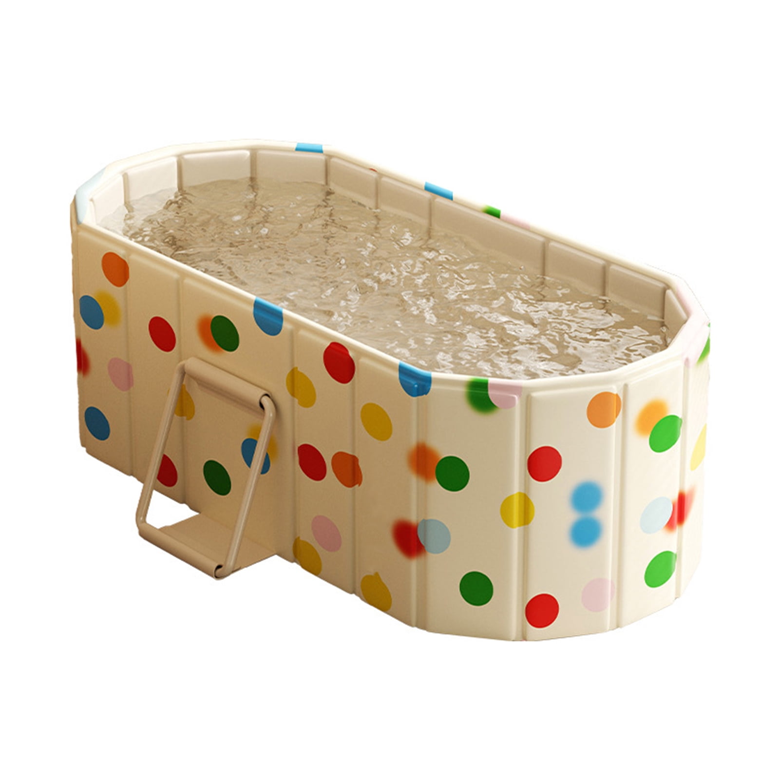 120CM Portable Folding Bathtub with Thermal Cover Metal Support, 5 ...