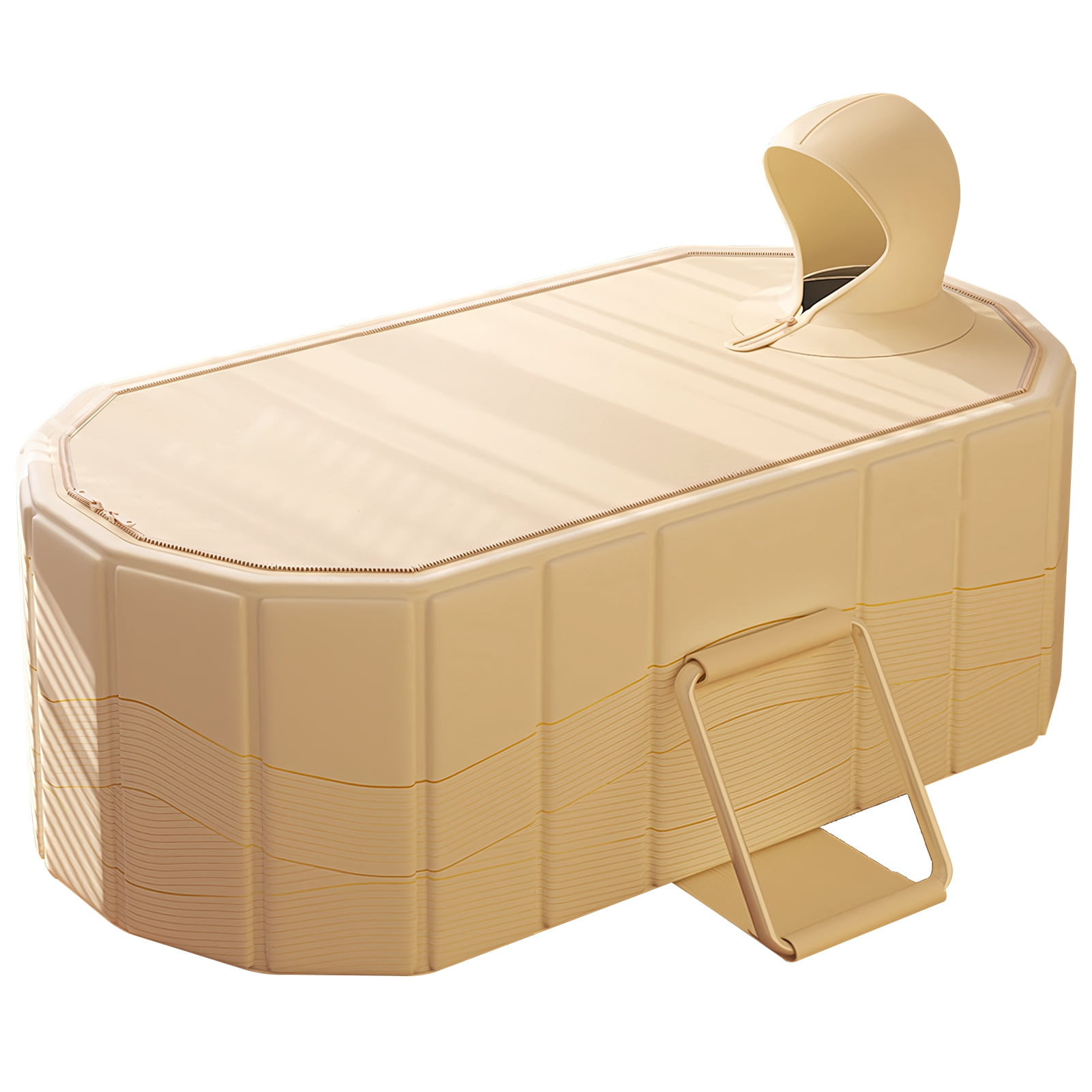 120CM Portable Folding Bathtub with Thermal Cover Metal Support, 5 ...