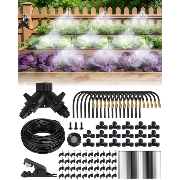 120FT Drip Irrigation System for Garden with 18 Nozzles –360 ...