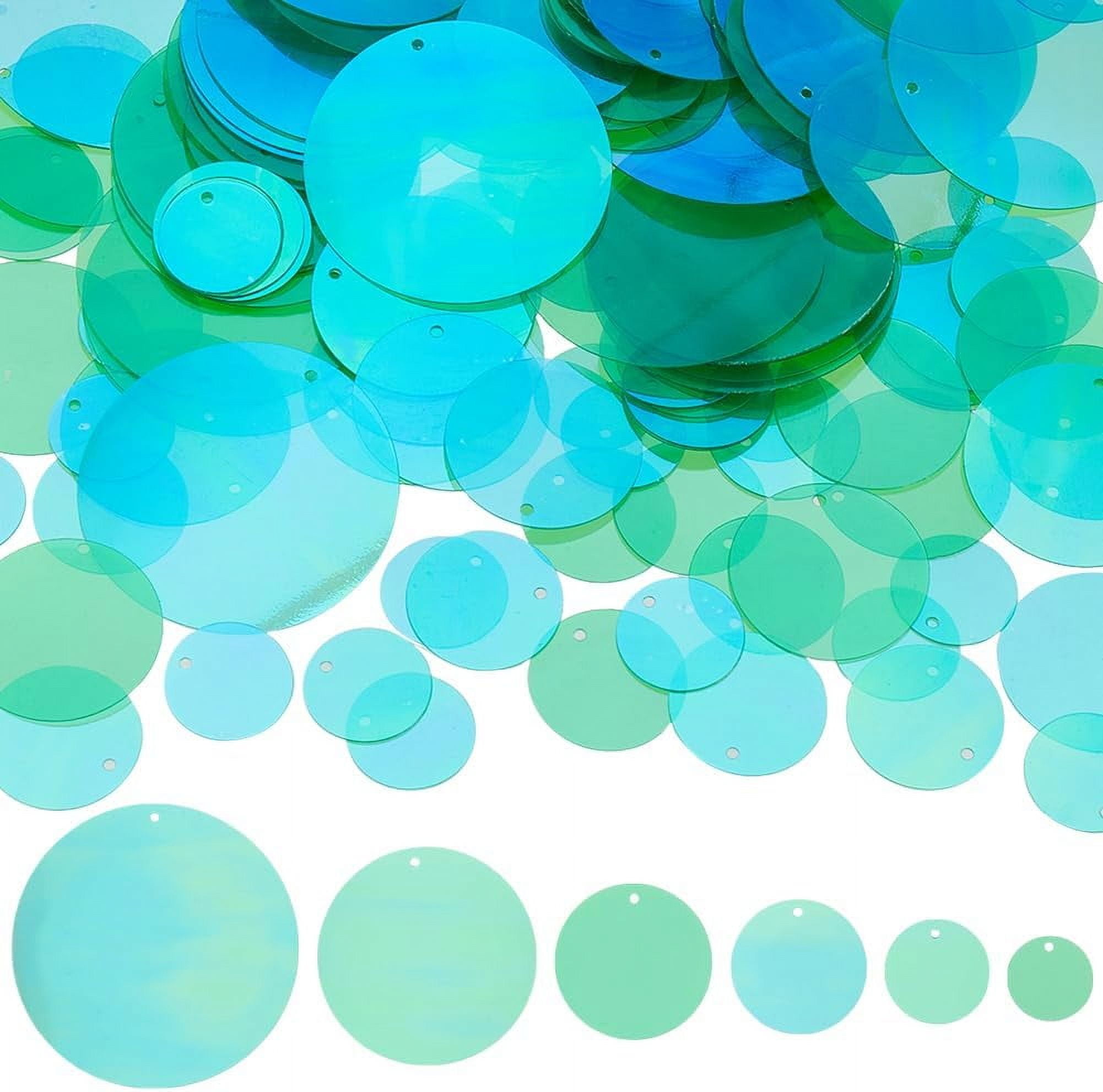 120G 6 Sizes Flat Round Sequin Paillettes Bulk Hole Sequins Plastic PVC ...