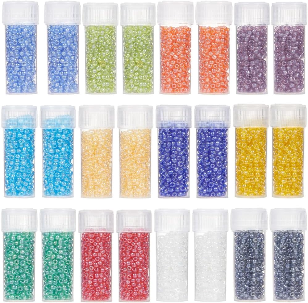 120G Glass Seed Beads Bulk 12/0 Seed Beads Glass 2mm Transparent Small ...