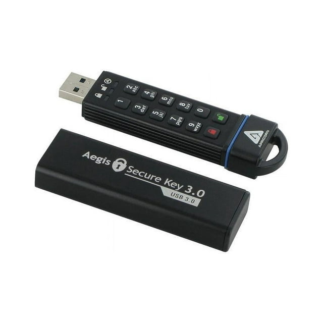 Apricorn Aegis Secure Key 3.0 120GB Encrypted USB 3.0 Flash Drive w ...