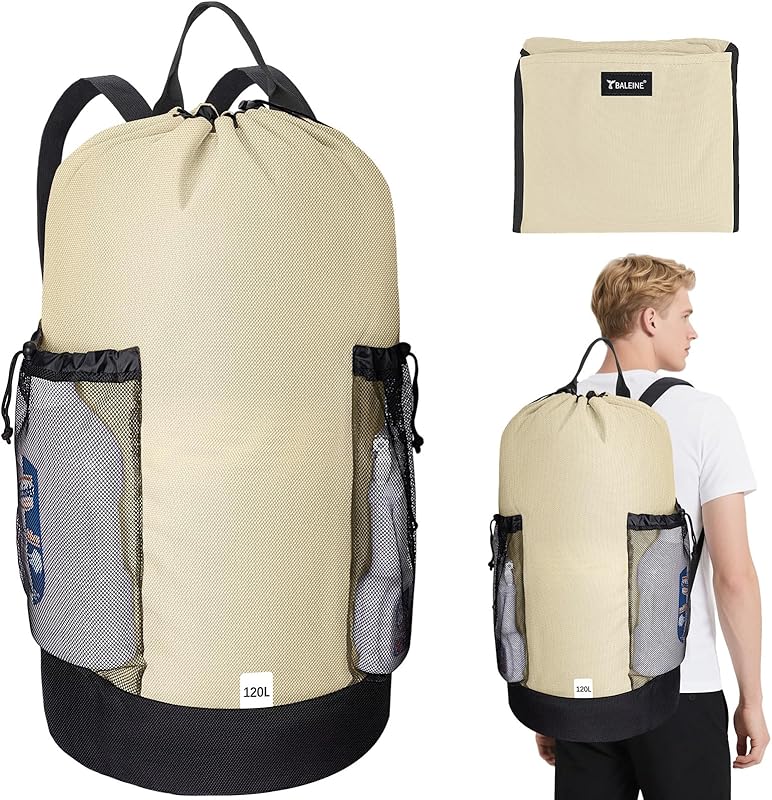 120L Laundry Bag Backpack, 900D Oxford Fabric Large Travel Laundry Bags ...