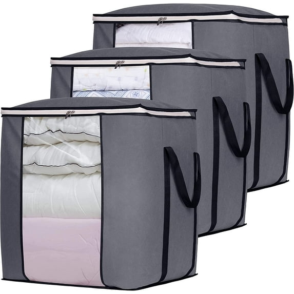 120L Oversized Blanket Storage Bags Sturdy Fabric Clothes Storage ...