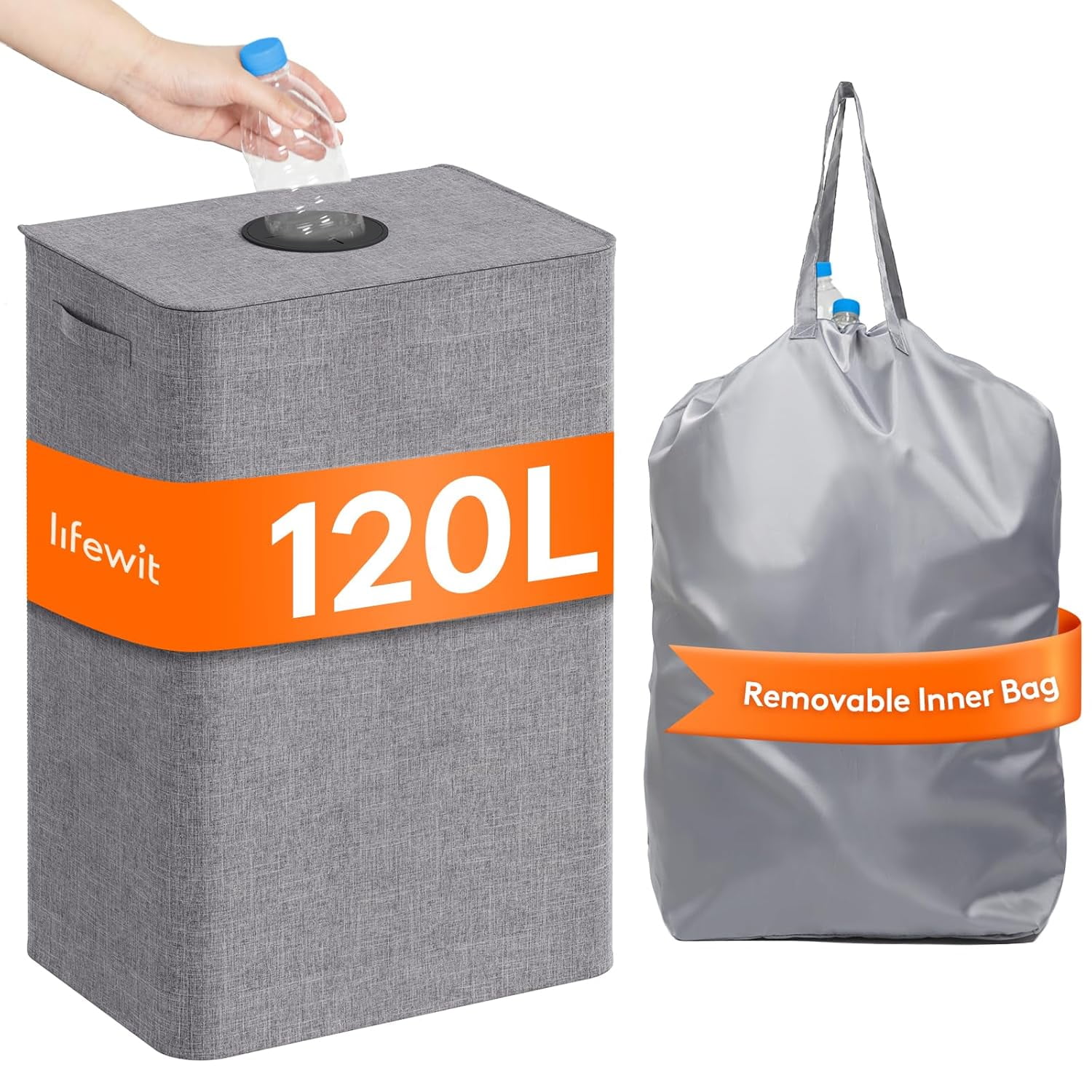 120L Recycling Bin for Kitchen, Large 26 Gallon Recycle Bin with Lid ...
