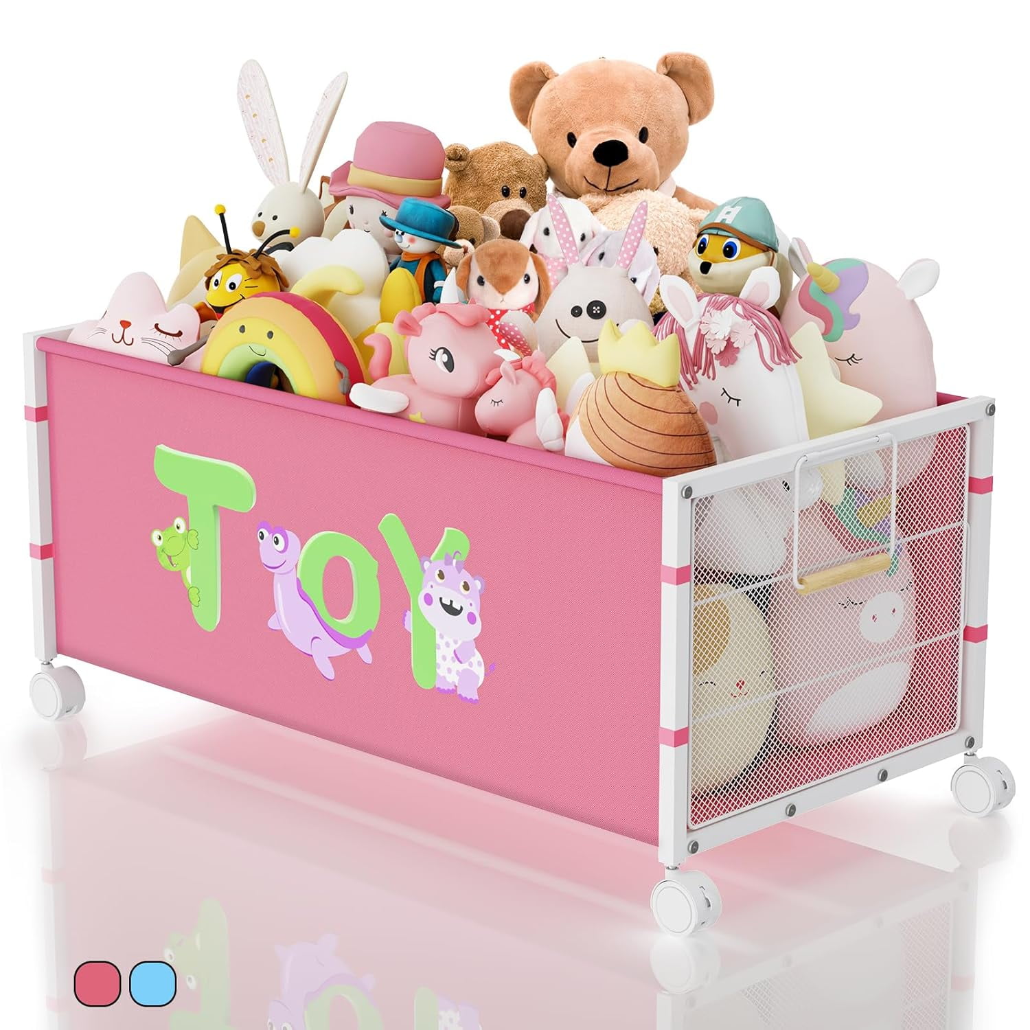 120L Toy Boxes for Kids Extra Large, Toy Storage Organizer with Wheels ...