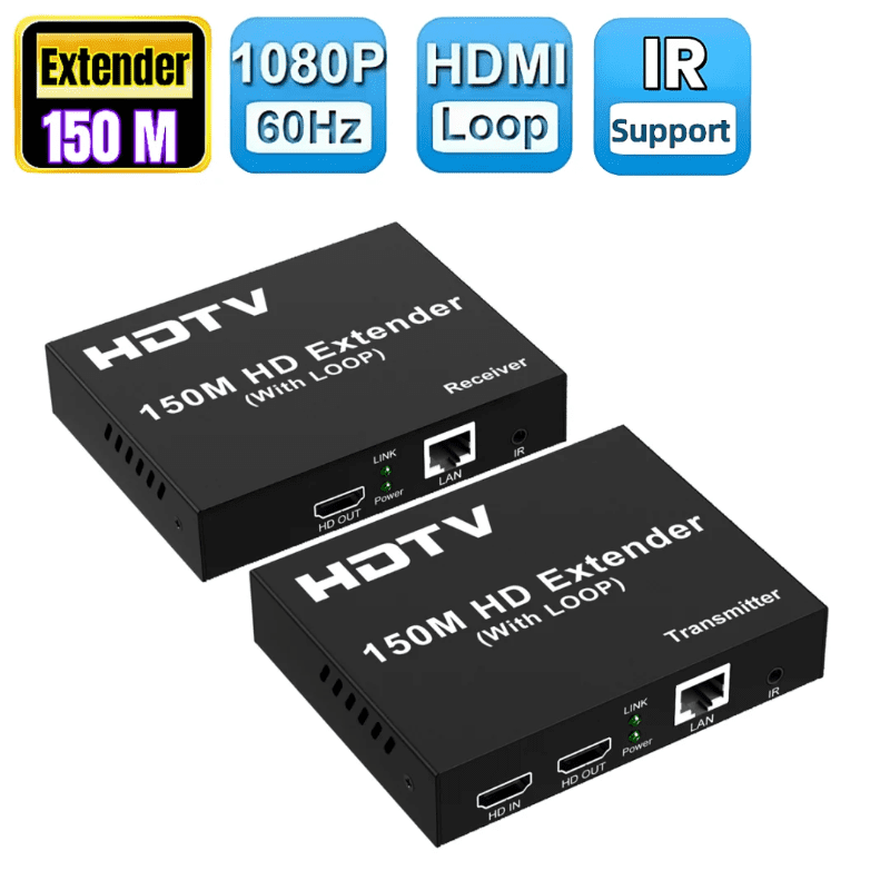 120M HD Extender Adapter HDTV Signal Amplifier 150M HDMI Extender ...