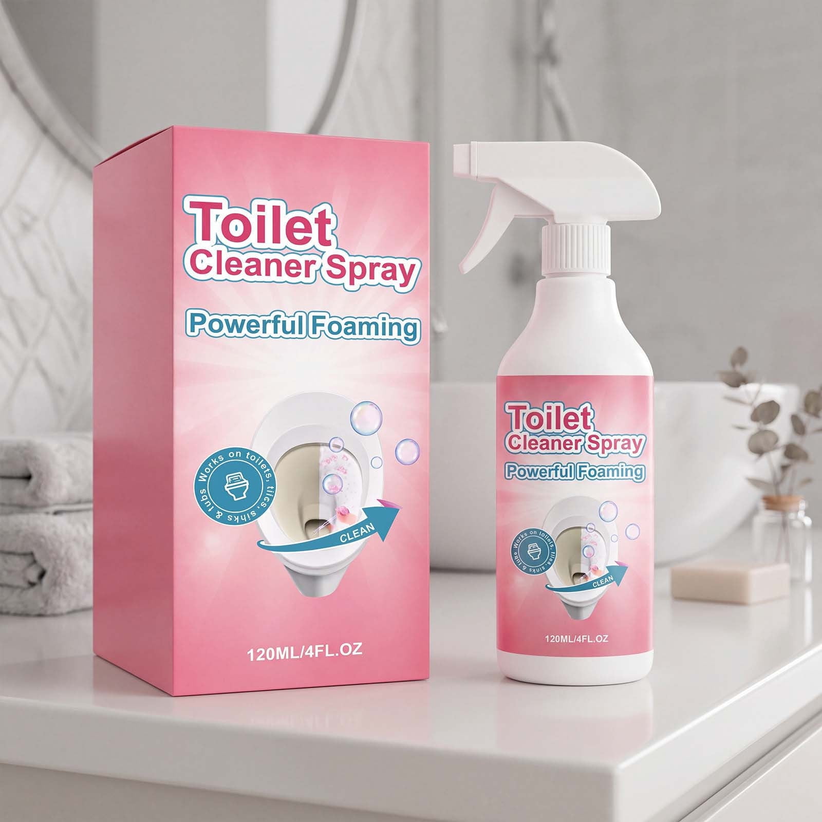 120ML Deep Cleaning Foam Spray For Toilets Bathtubs Sinks Tiles And ...