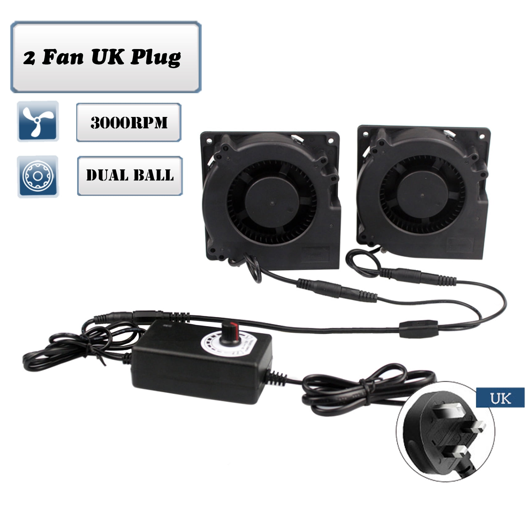 120MM Turbo Blower Fan 12V DC Female Connector 12cm 120x120x32mm 12032 ...