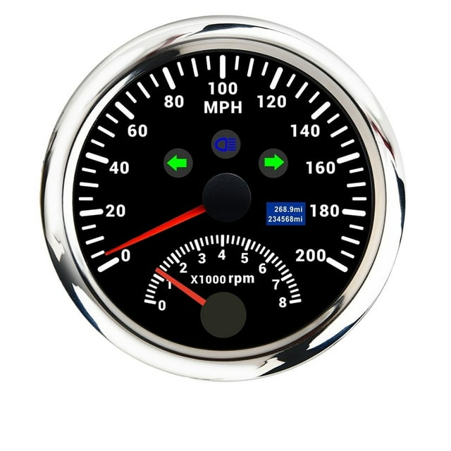 120MPH 200MPH 85mm Car Truck Boat GPS Speedometer Gauge 200KM/H 120kmh ...