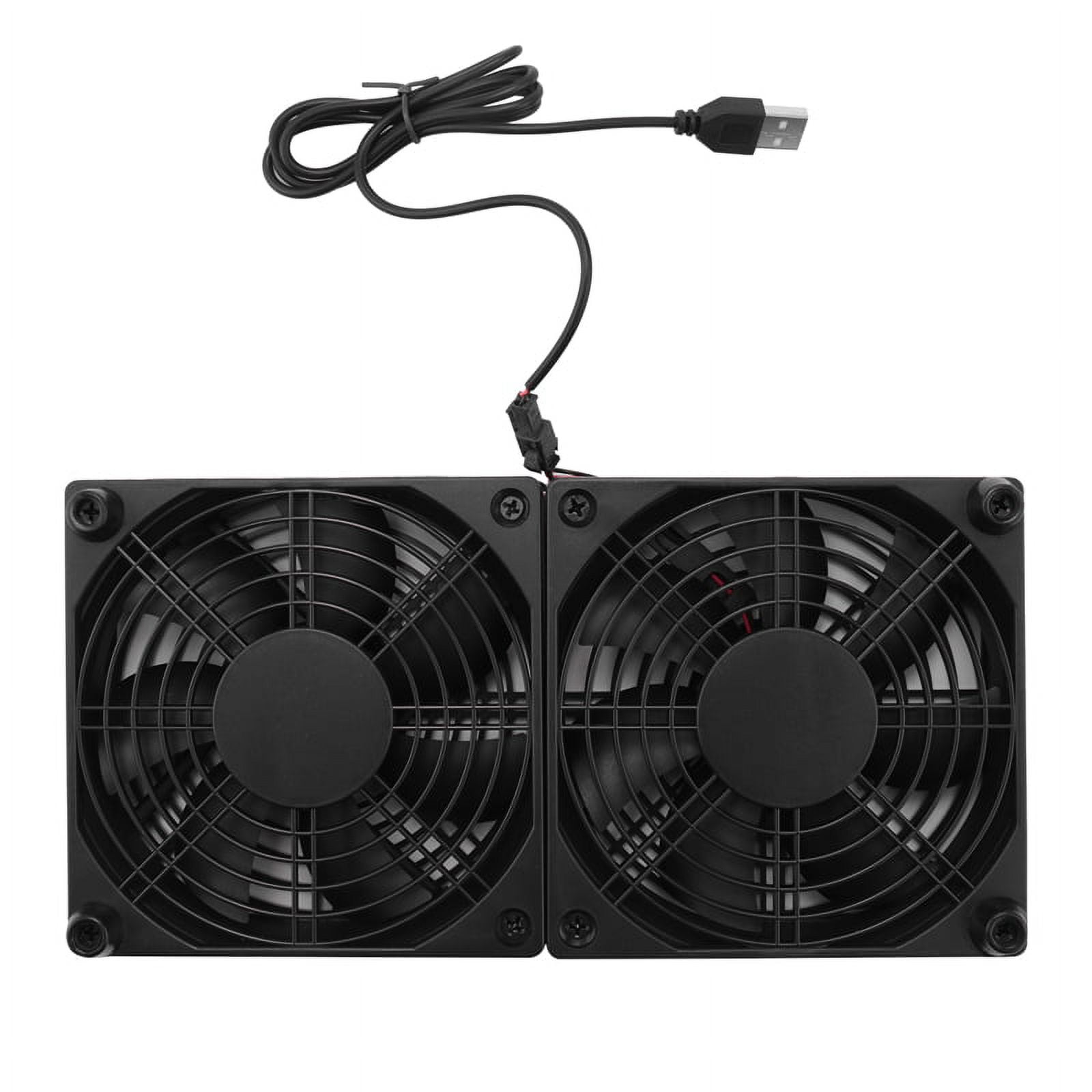 120Mm 5V USB Powered PC Router Dual Fans with Speed Controller High ...