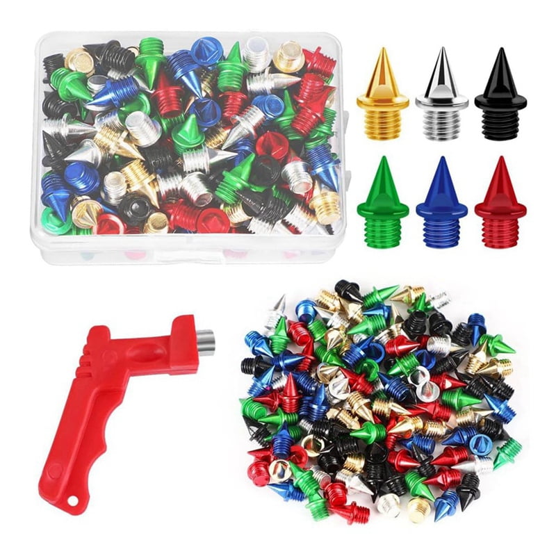 120PCS 1/4inch Track Country Spikes Golf Shoe Spikes with Spike Wrench ...