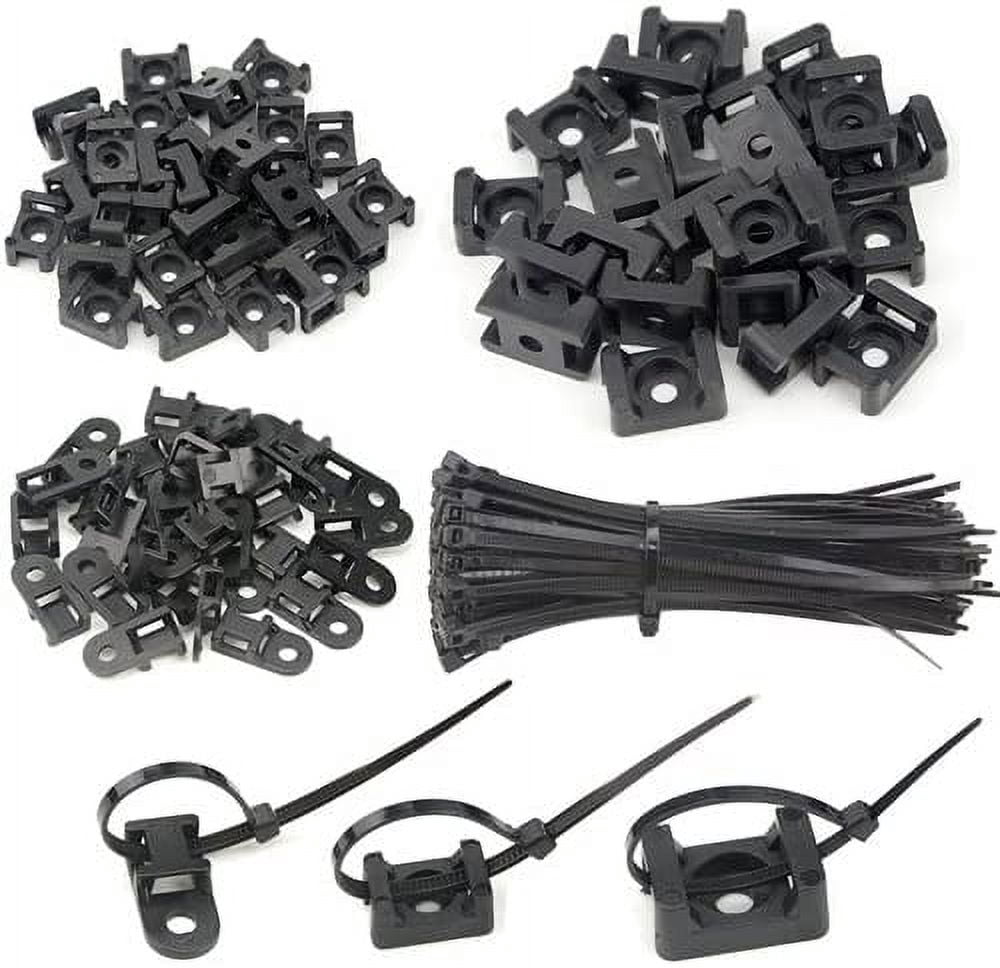 120PCS 3 Values Saddle-type Cable Tie Mount Bases for Cable Wire Tubing ...