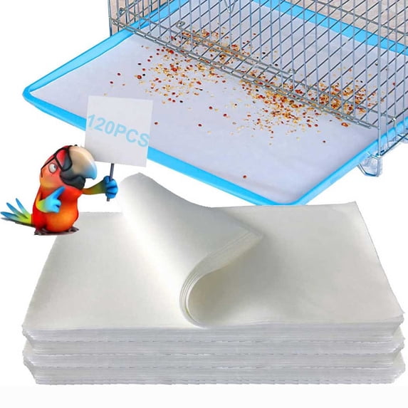 120PCS Bird Cage Liner Papers, 11'' X 17'' Disposable Bird Cage Paper ...