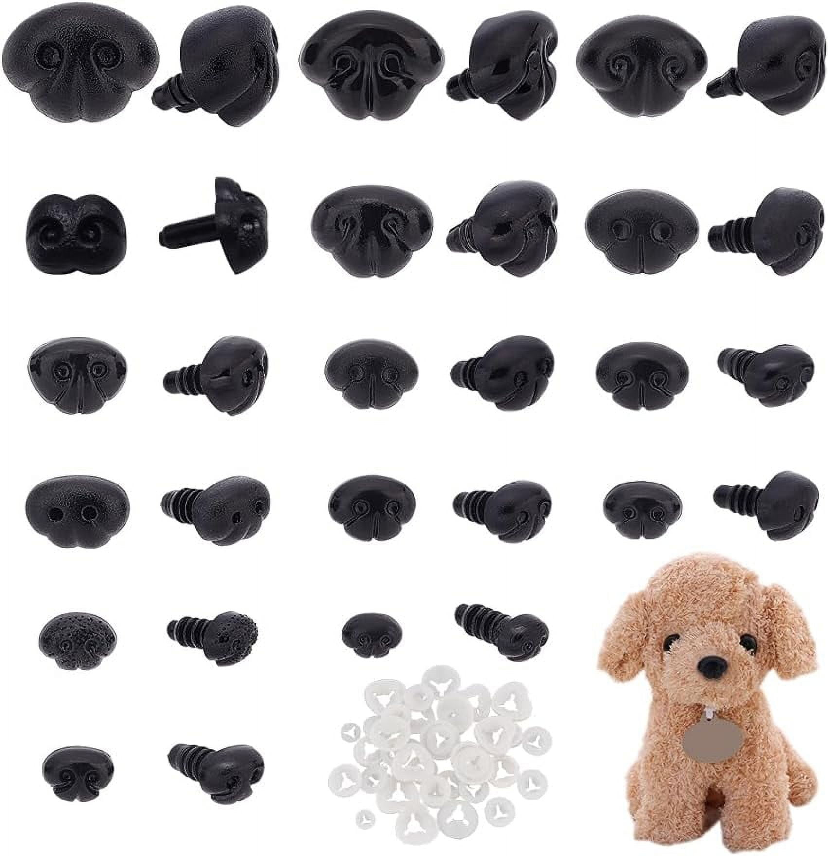 120PCS Black Plastic Noses 15 Sizes Safety Noses with Spacer Teddy Bear ...