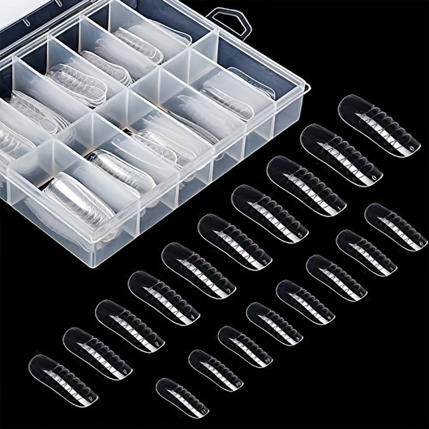 120PCS Clear Full Cover Nail Form UV Gel Acrylic Nail Art Mold ...