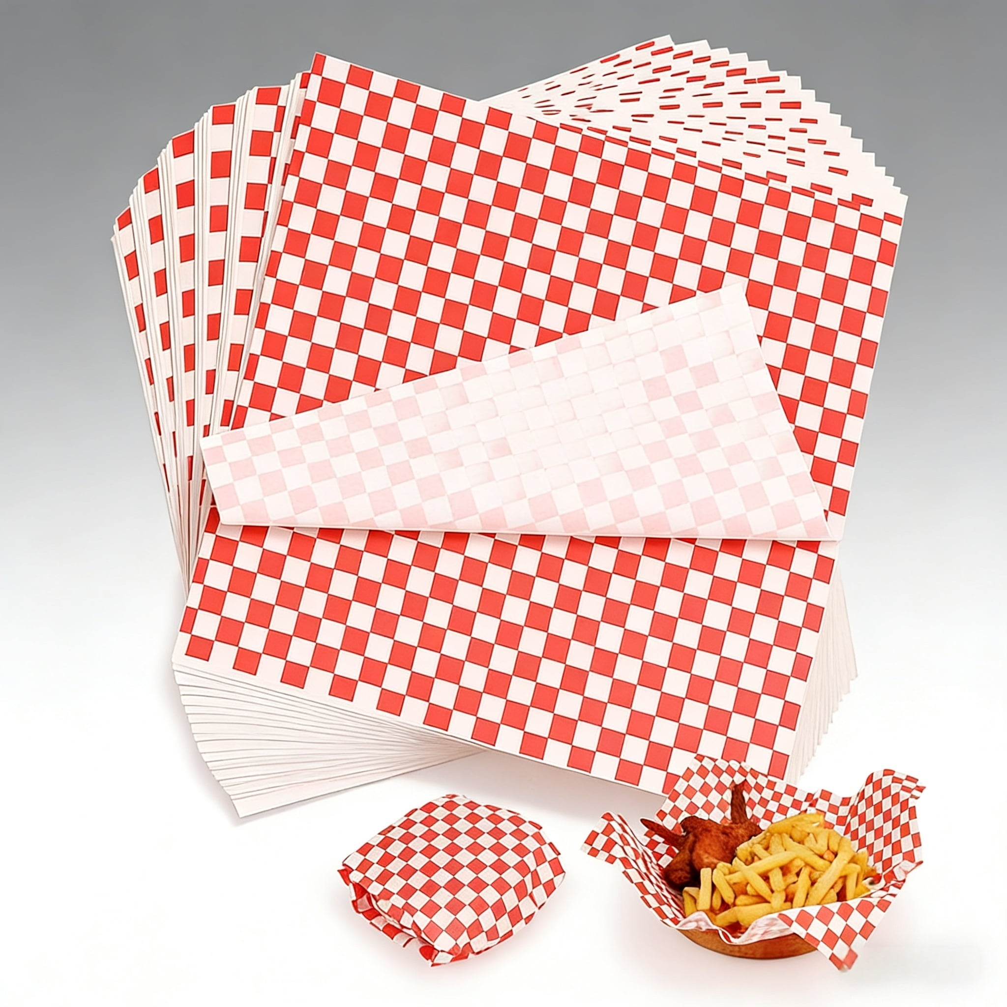 120PCS Deli Paper Sheets 12x12", Red Checkered Wax Paper for Food ...