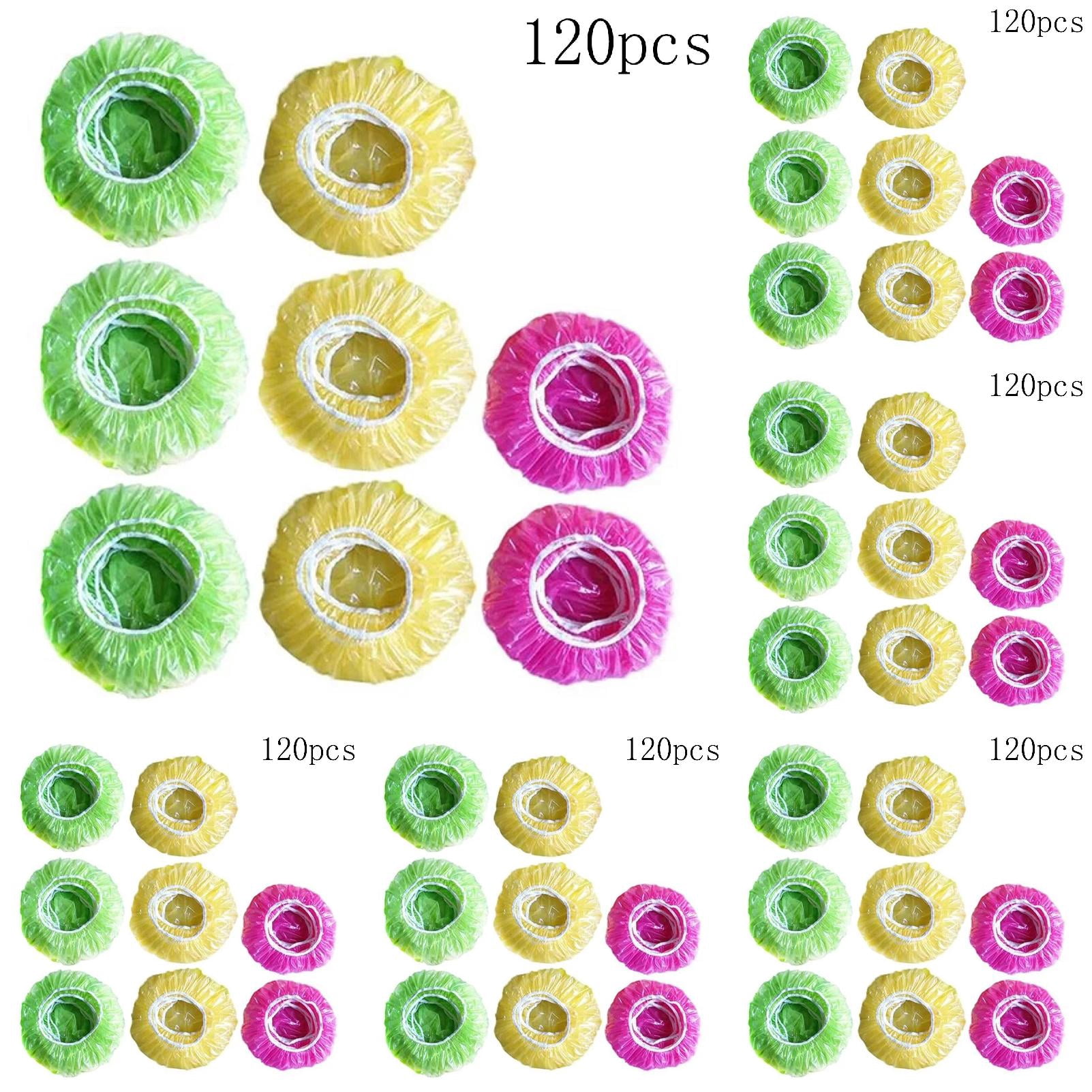 120PCS Elastic Food Storage Covers Reusable Stretch Plastic Wrap Bowl ...
