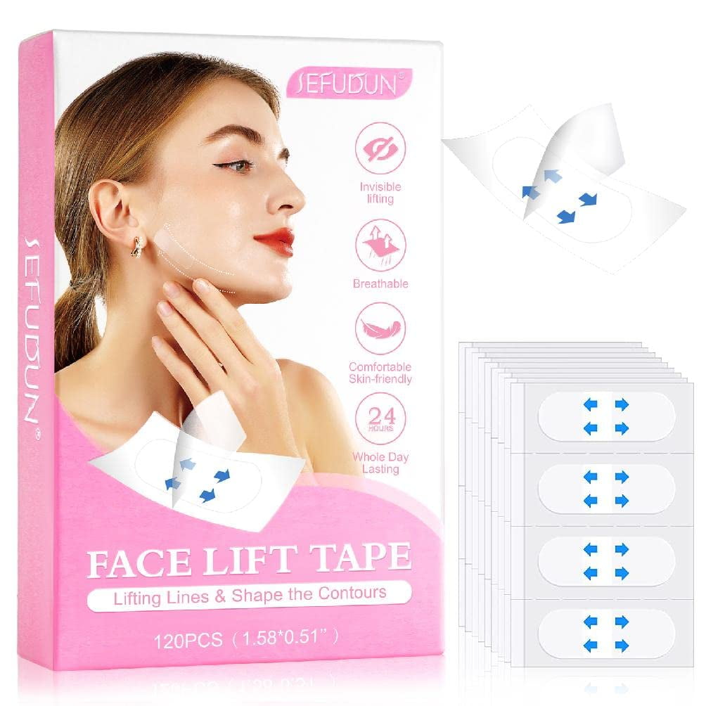120PCS Face Lift Tape Invisible,Invisible Face Lifter Tape Instant ...