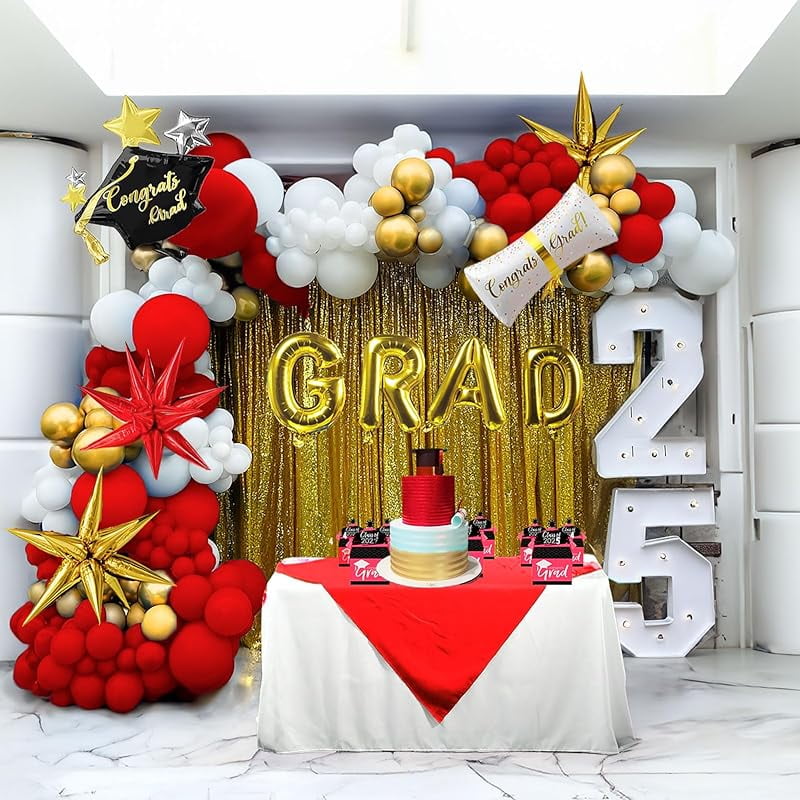 120PCS Graduation Balloon Garland Arch Kit with Graduation Cap ...