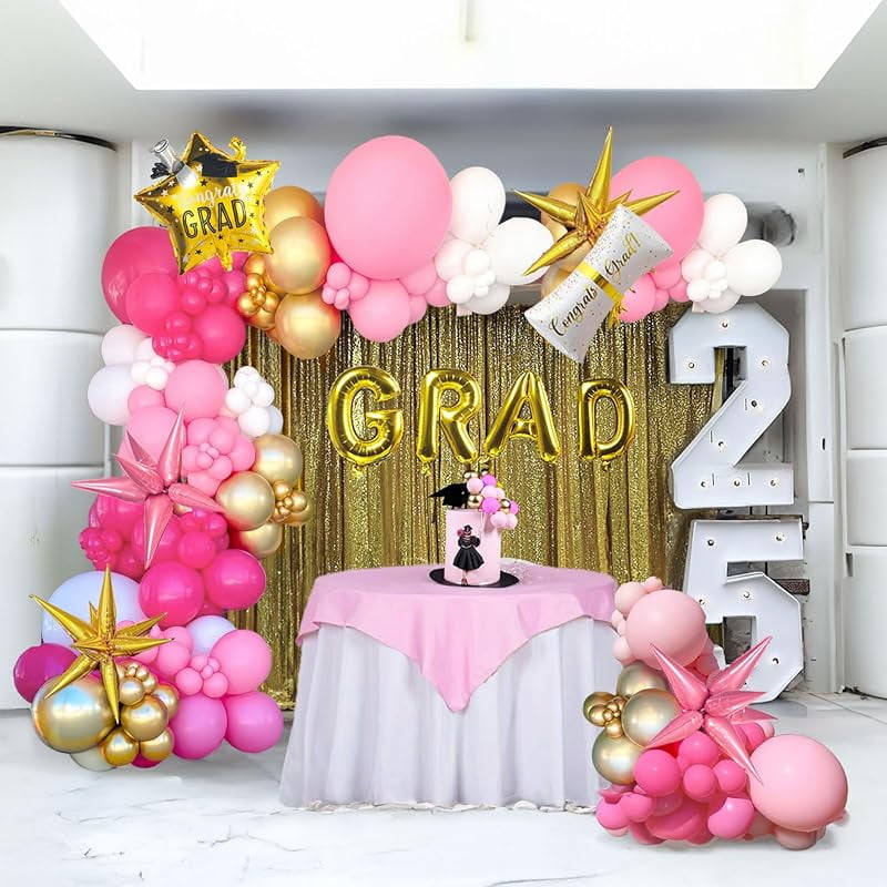 120PCS Graduation Balloon Garland Arch Kit with Graduation Cap ...