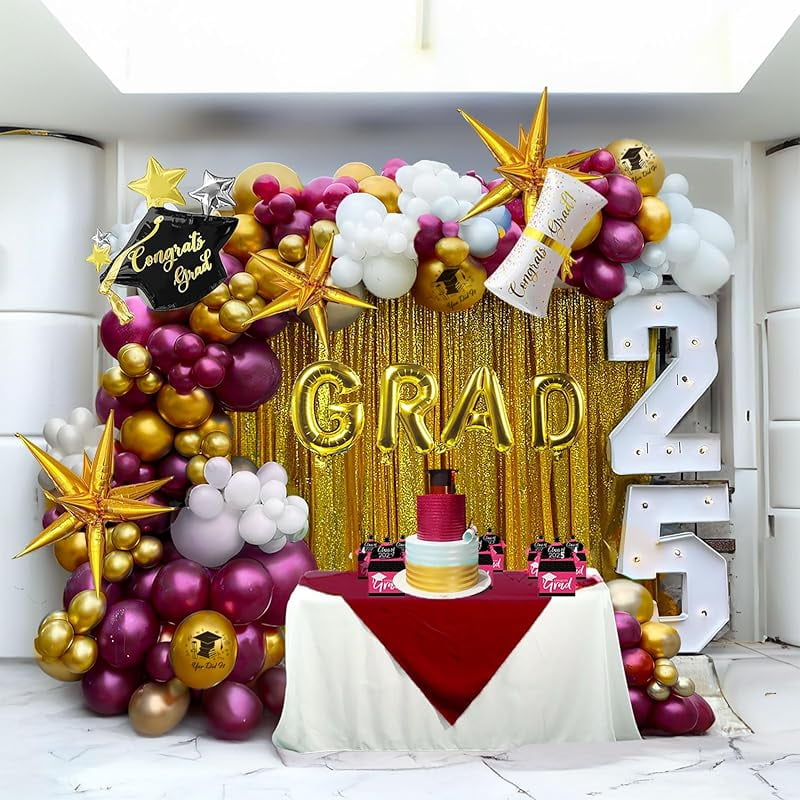 120PCS Graduation Balloon Garland Arch Kit with Graduation Cap ...