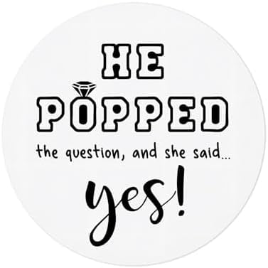 120PCS 'He Popped The Question' Round Stickers | 1.6-inch Engagement ...