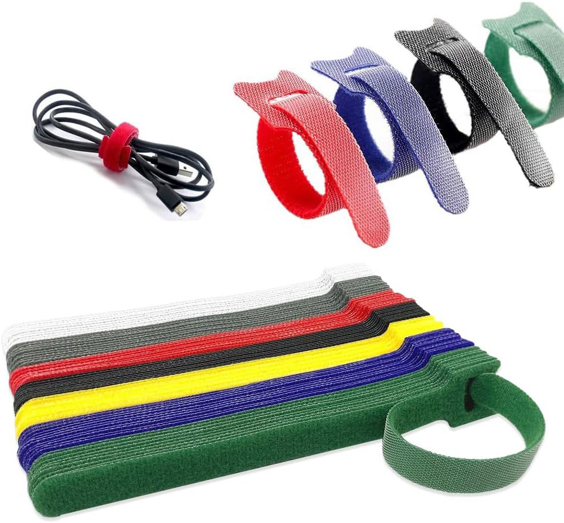 120PCS Reusable Fastening Cable Ties, 2026 New T-type Adhesive Fastener ...