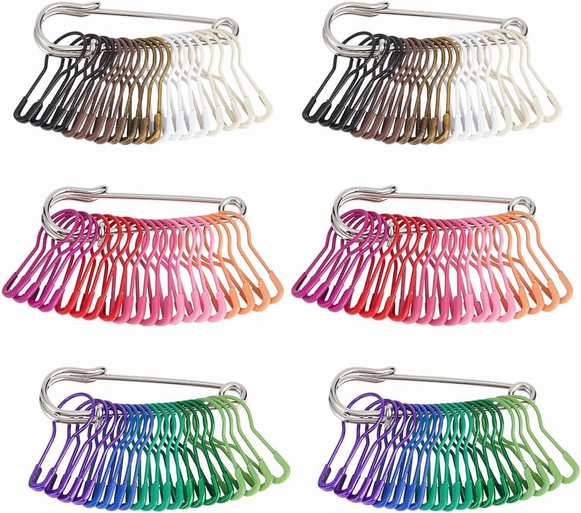 120PCS Safety Pins 6 Colors Calabash Crochet Stitch Markers with 6PCS ...