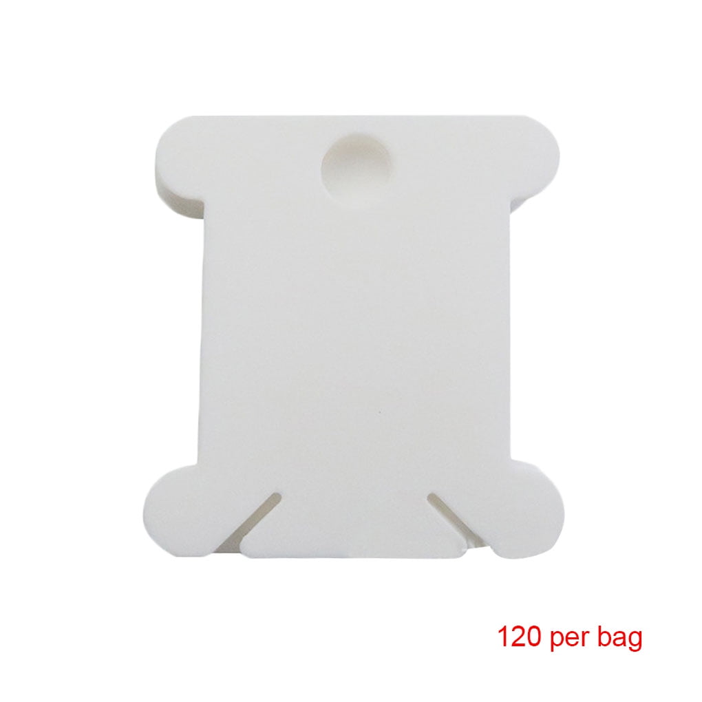 120PCS/Set Plastic Bobbins Spool Thread Card Embroidery Floss DIY ...