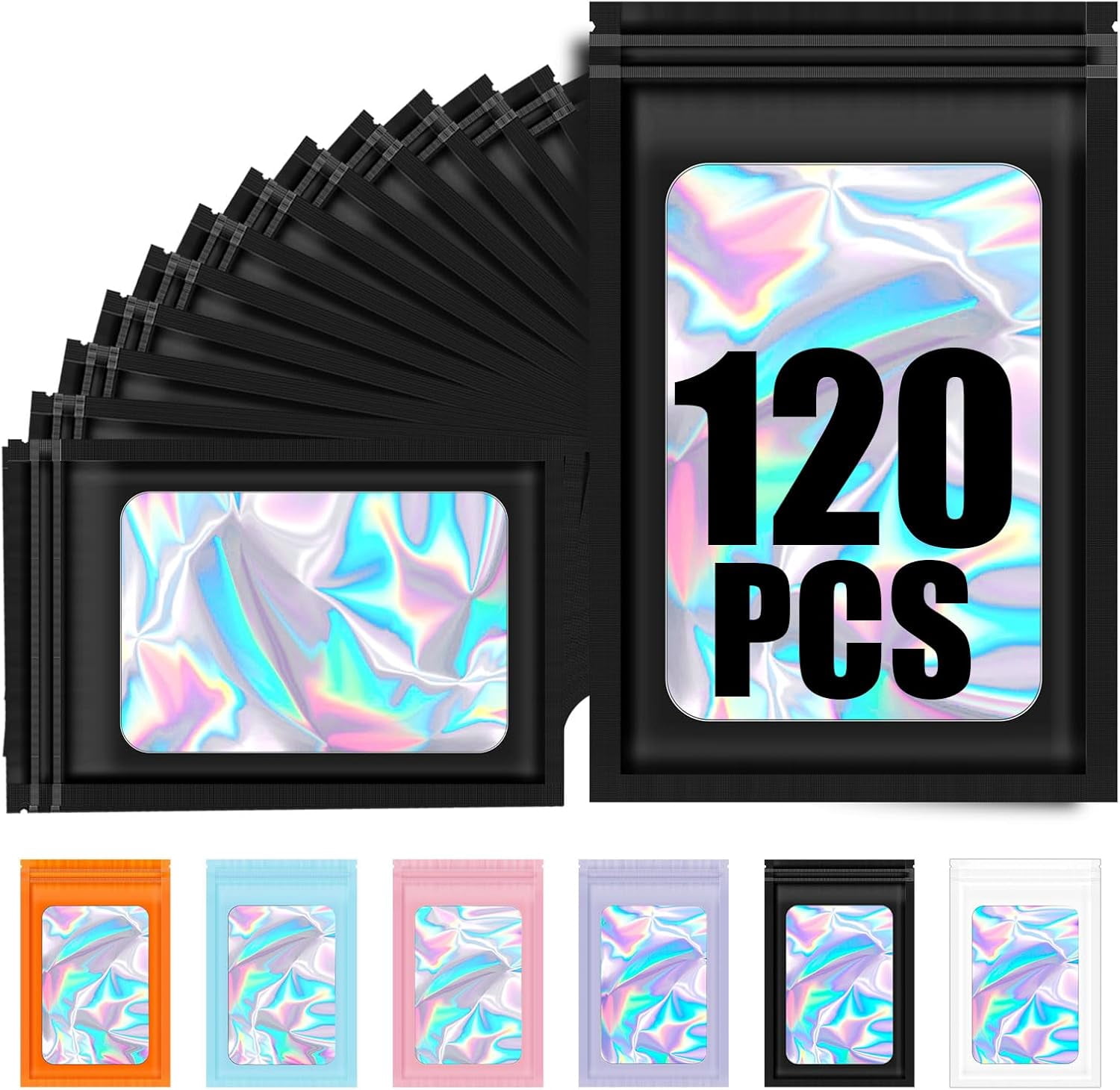 120PCS Smell Proof Mylar Bags,6.3"x9.5" Resealable Bag for Small ...
