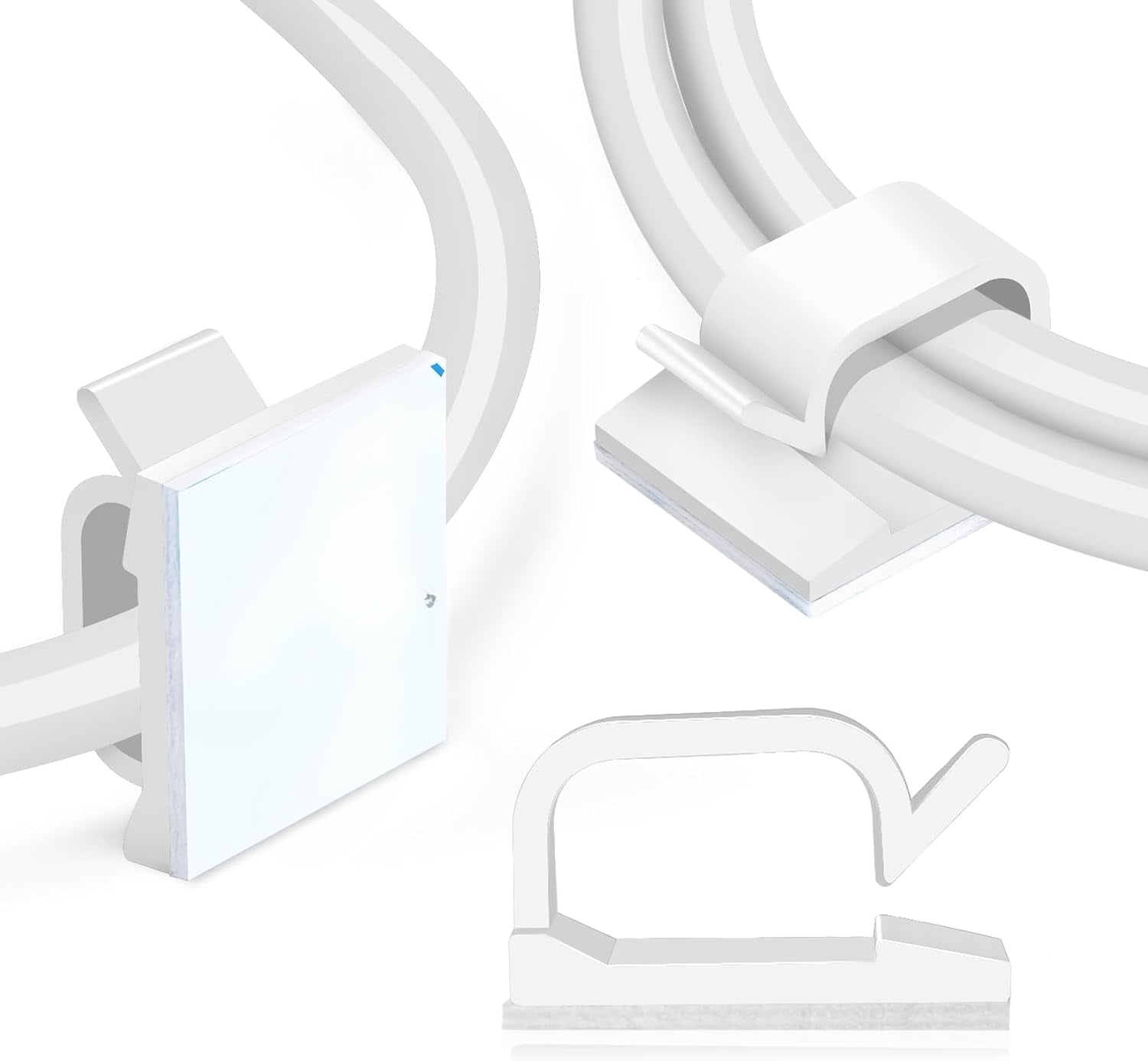 120PCS White Cable Clips, Self-Adhesive Wire Holders for Desk, Wall ...