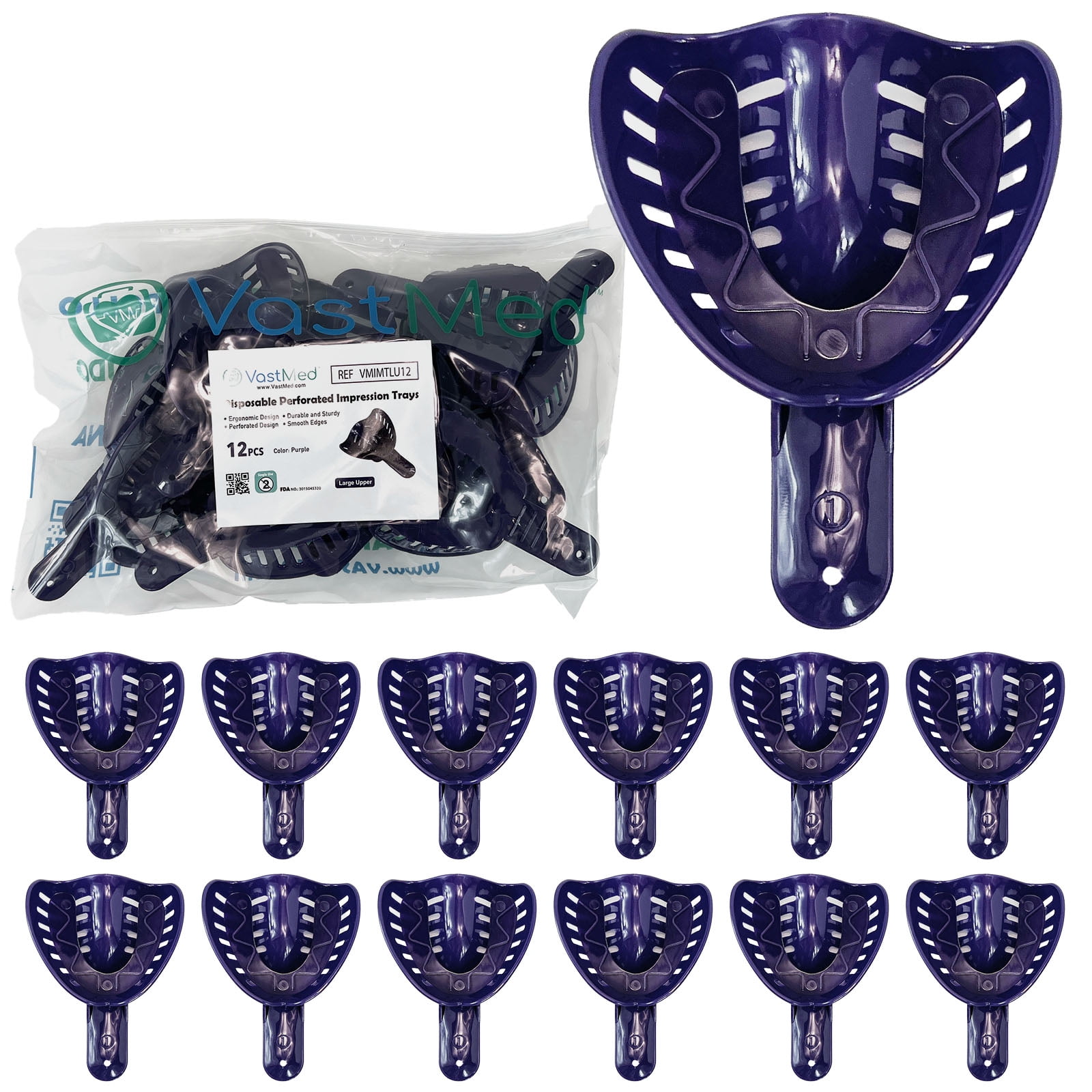 120PCs Dental Grade Disposable Perforated Plastic Dental Impression ...