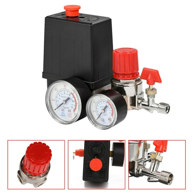 120PSI Air Compressor Pressure Switch Valve Control Manifold Regulator ...