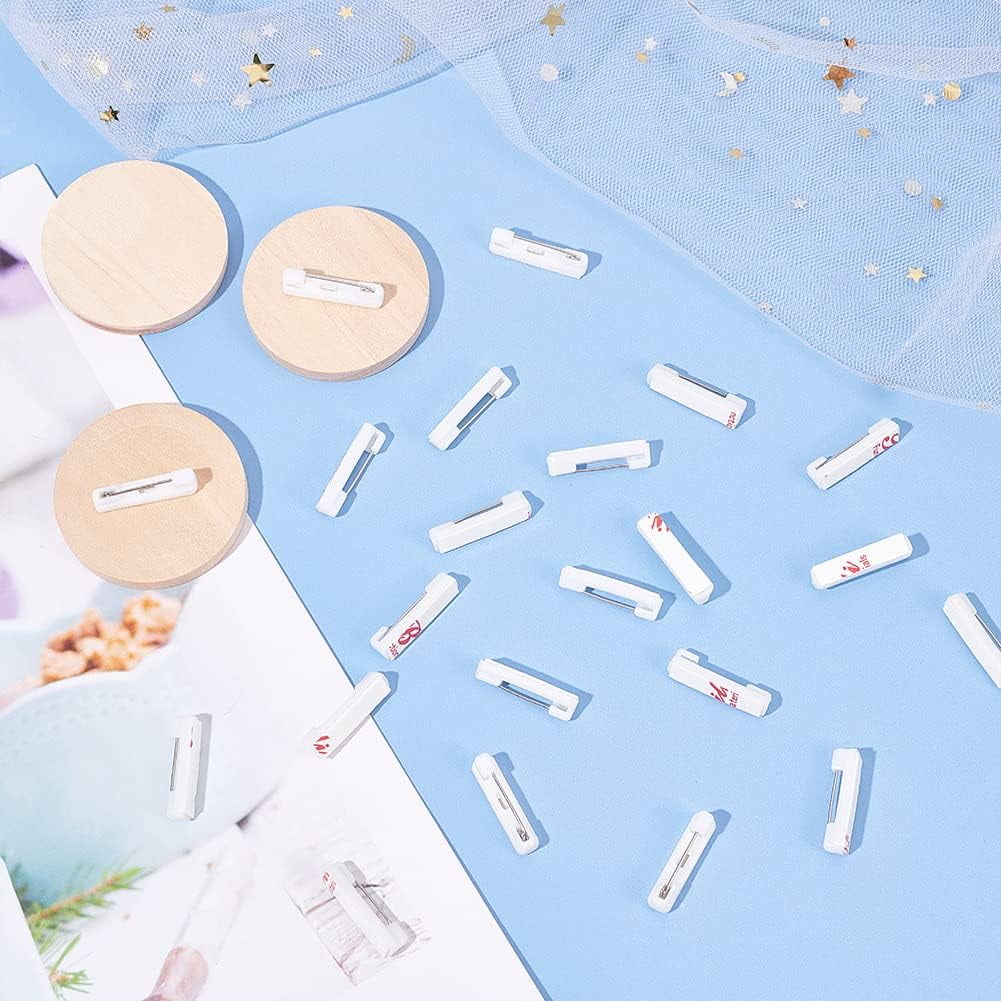 120Pack 0.8 Inch Safety Bar Pins Rectangle Adhesive Back Badge Crafting ...