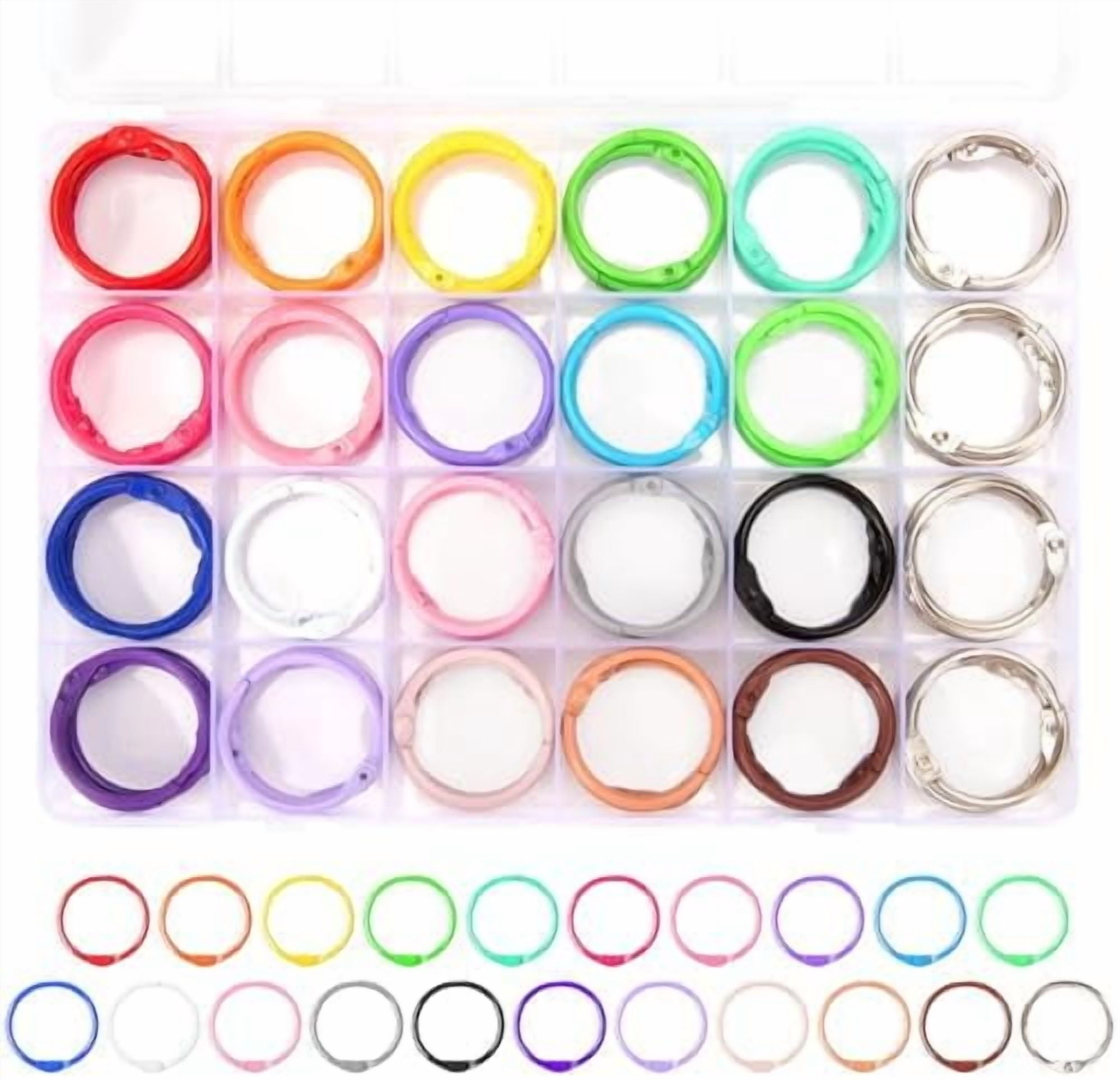 120Pack Color Binder Rings, 21 Colors 1 1/5 Inch Metallic Loose Leaf ...