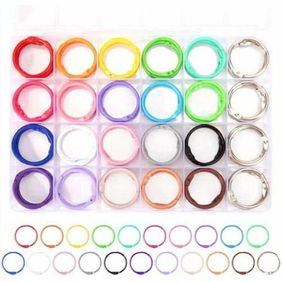120Pack Color Binder Rings, 21 Colors 1 1/5 Inch Metallic Loose Leaf ...