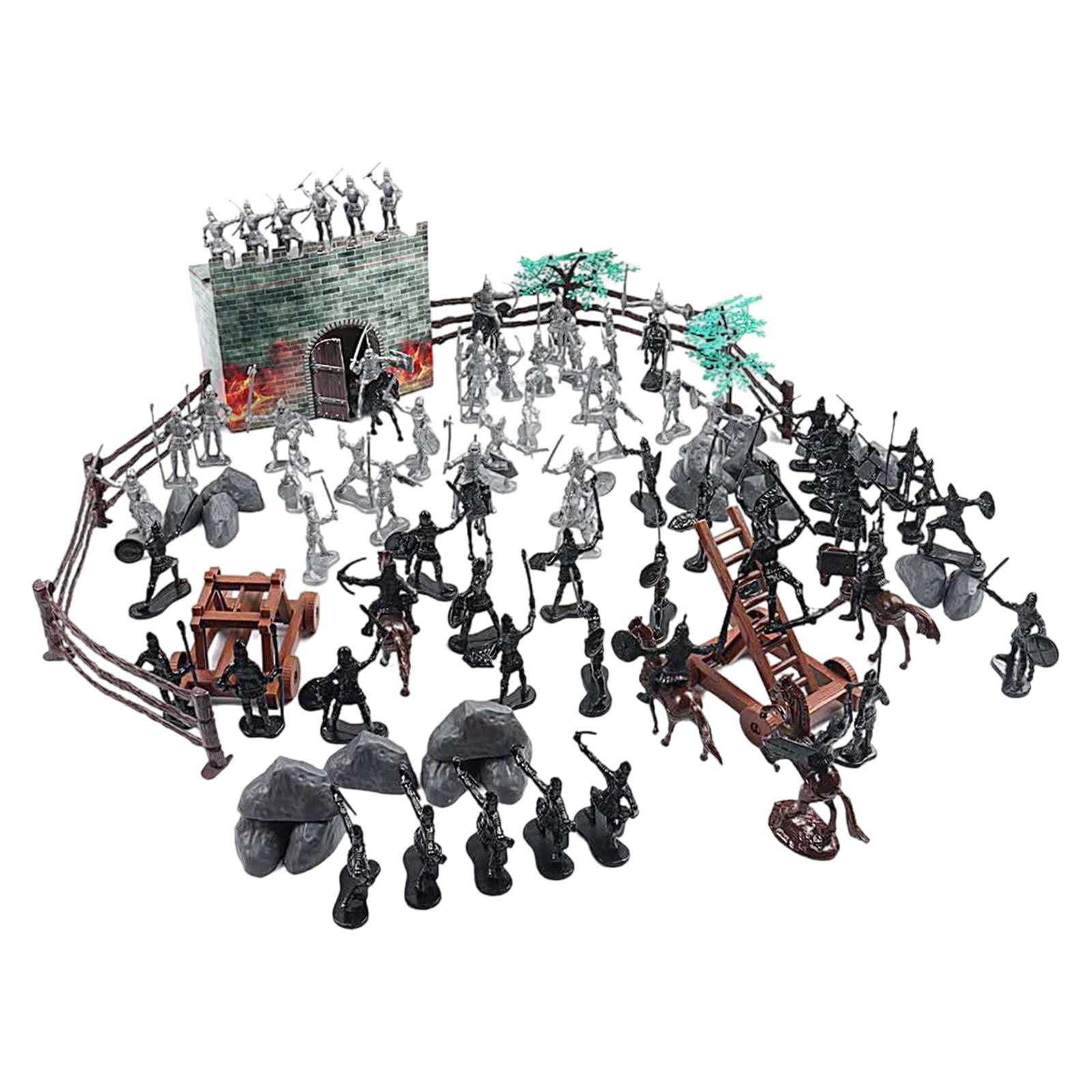 120Pack Medieval Knight Soldier Toys Medieval Playsets with Figures ...