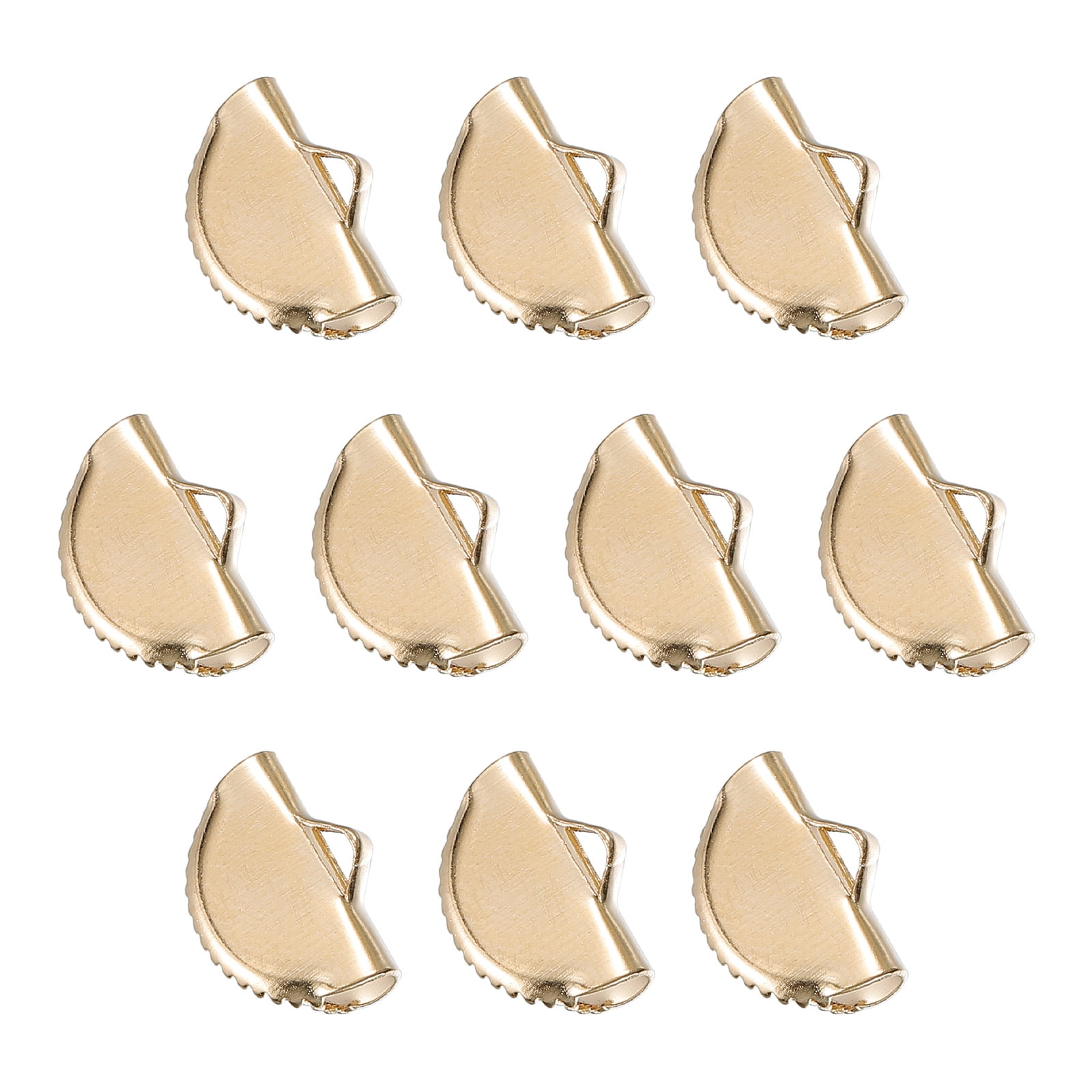 120Pack Ribbon Crimp Clamp Ends, 13mm Half Round Bookmark Pinch Cord ...