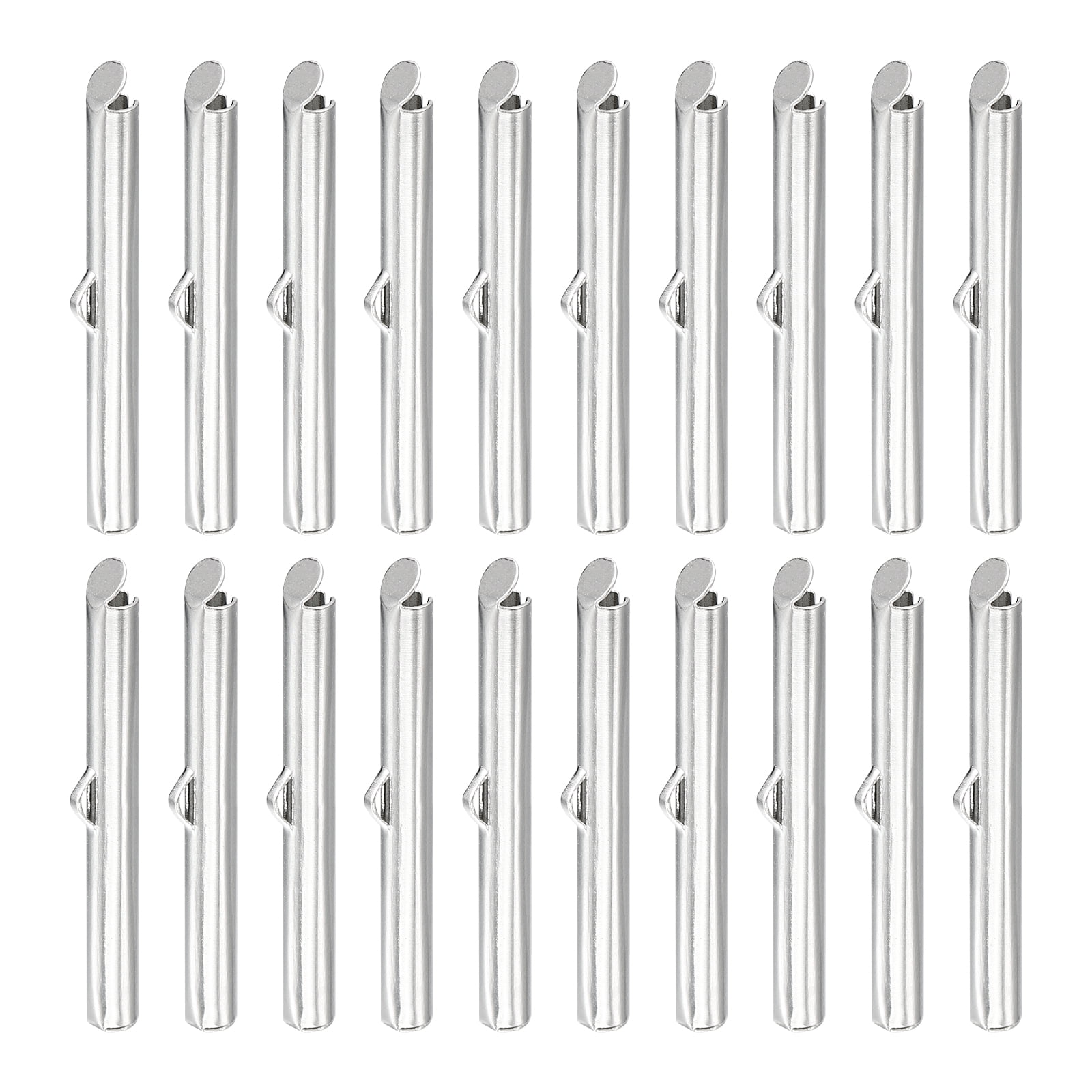 120Pack Slide on End Clasps, 35mm Tube Ball Bead Slider Crimp Ends ...