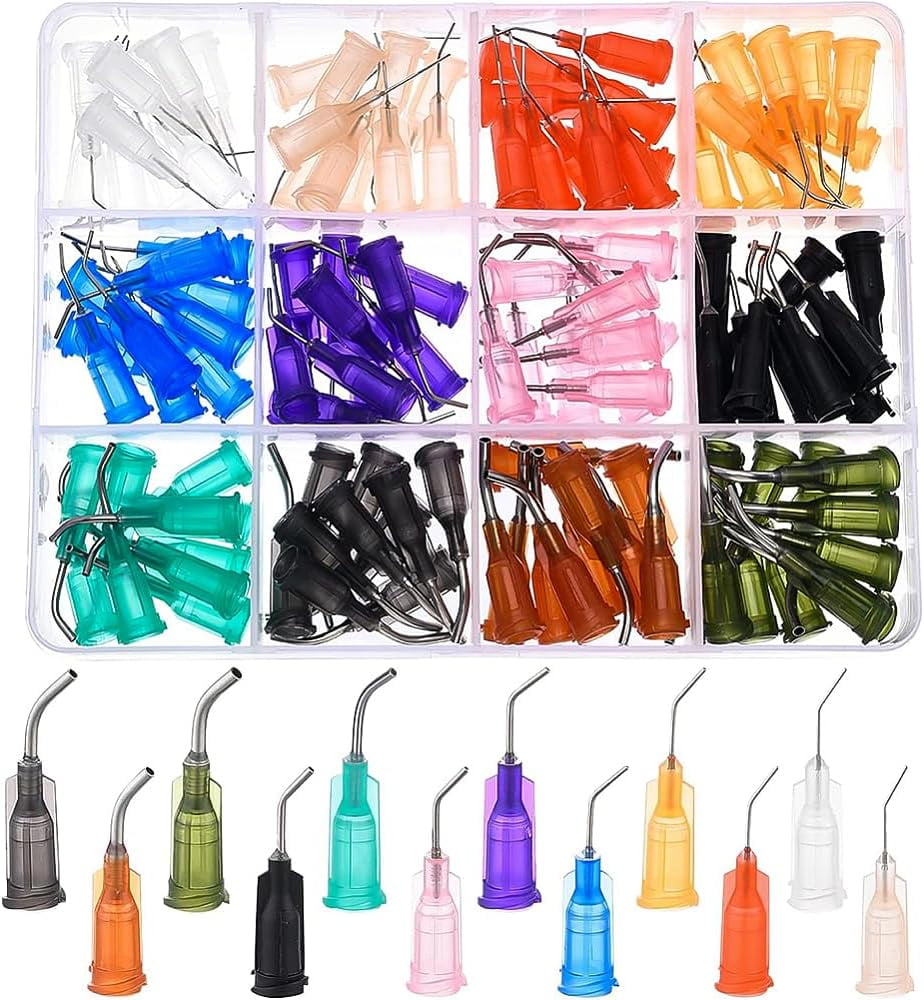 120Pcs 12 Colors Blunt Tip Dispensing Needle with Luer Lock Dispensing ...