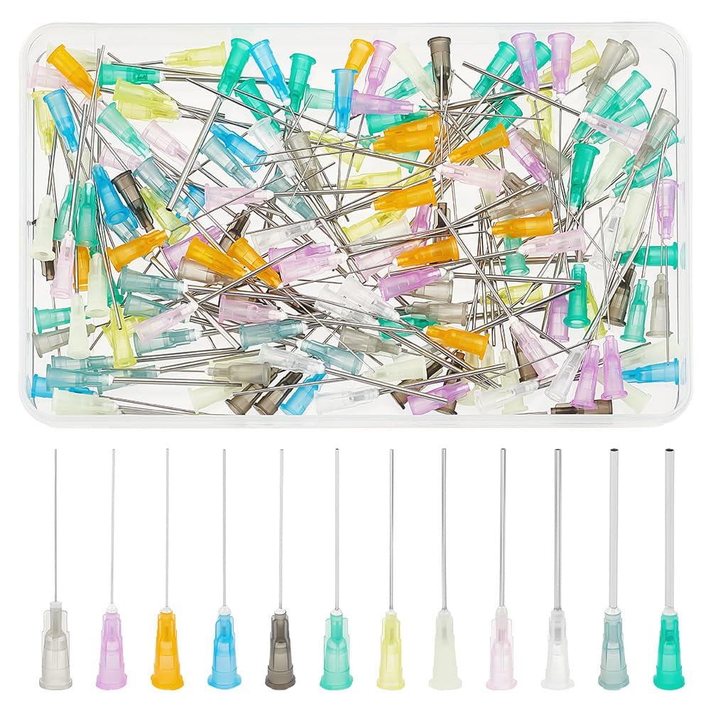 120Pcs 12 Style Plastic & Stainless Steel Fluid Precision Blunt Needle ...