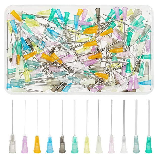 120Pcs 12 Style Plastic & Stainless Steel Fluid Precision Blunt Needle ...