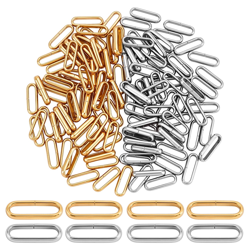 120Pcs 2 Colors 304 Stainless Steel Quick Link Connectors Oval Ring ...