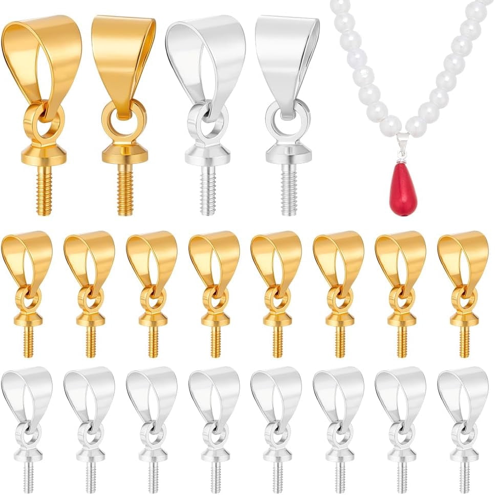 120Pcs 2 Colors Brass Eye Pin Peg Bail Clasp 7x4.5mm Golden Silver Cup ...
