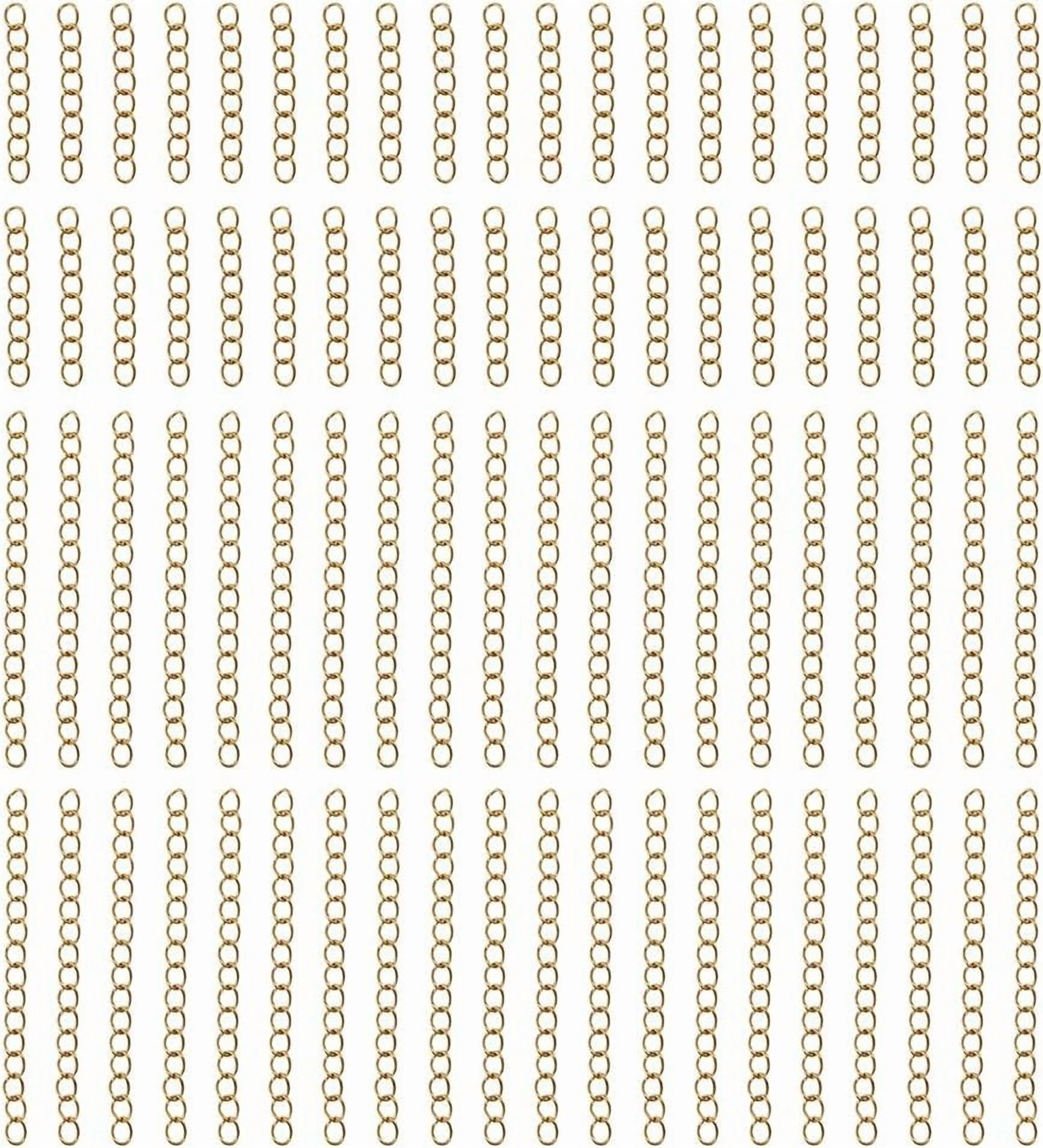 120Pcs 2 Sizes Tail Extender Chain 0.98"/2.16" Golden Necklace ...