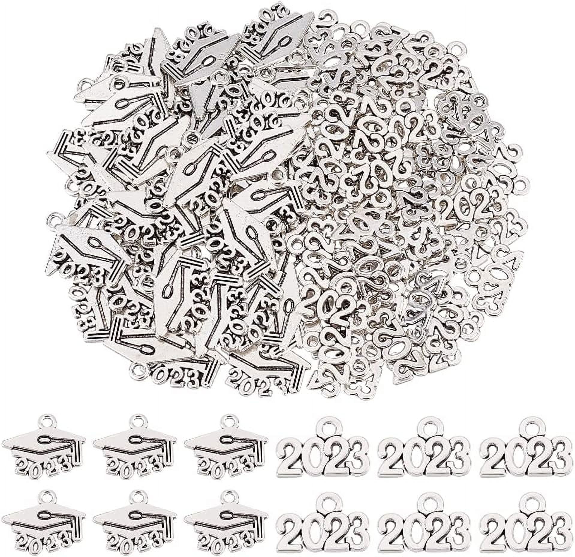 120Pcs 2 Styles Tibetan Alloy Graduation Charms Year 2023 Charms ...