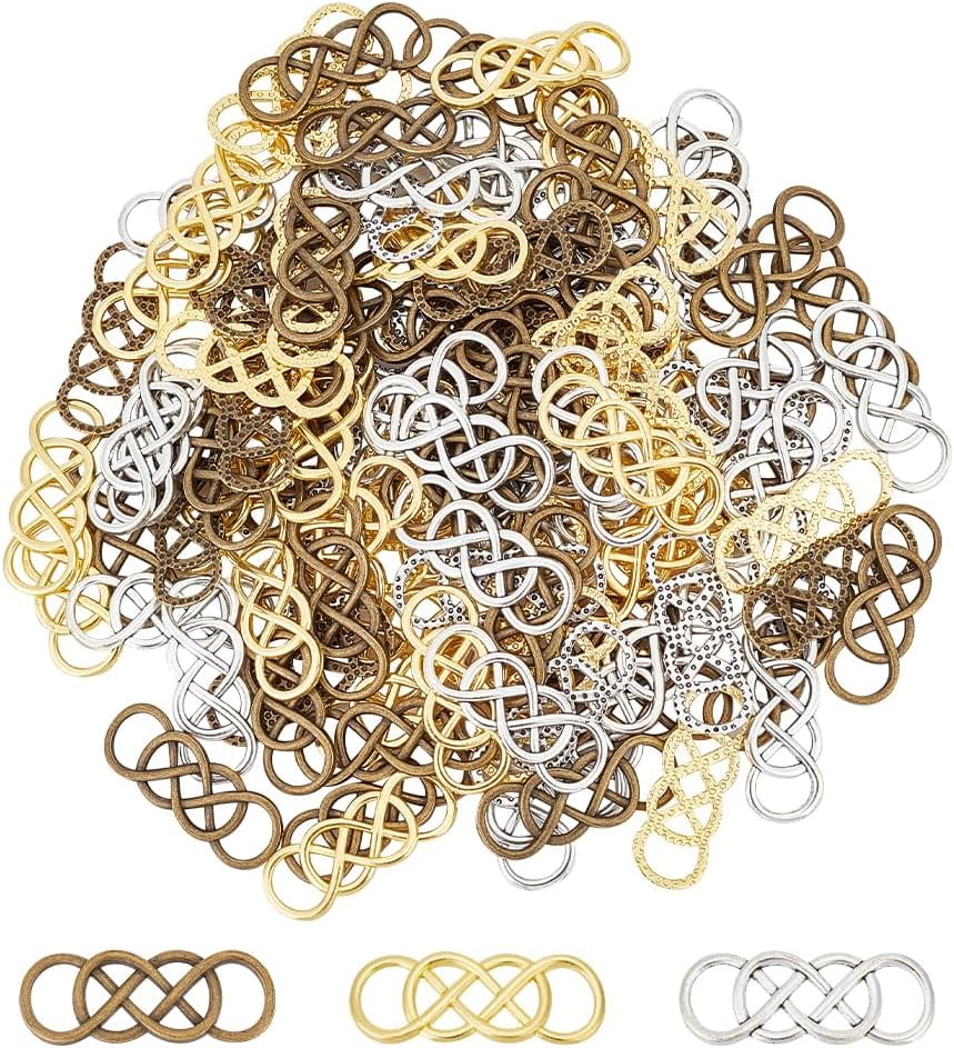 120Pcs 3 Colors Infinity Connector Charms Alloy Connector Charms 8x5mm ...